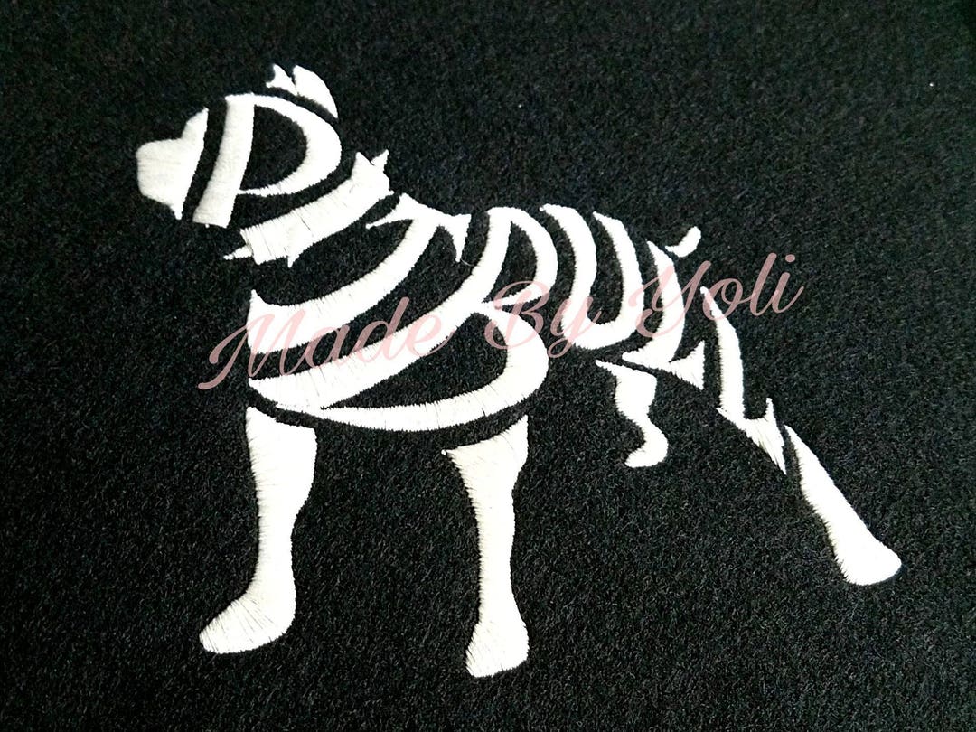 Embroidery Design Digitized Pit Bull Text Fill 4 X 4 - Etsy