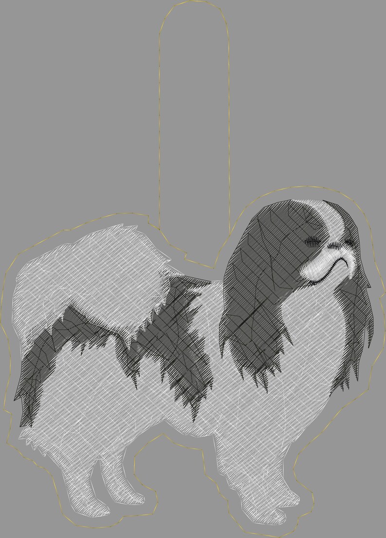 Embroidery Design Digitized Japanese Chin Keychain 4 X 4 - Etsy
