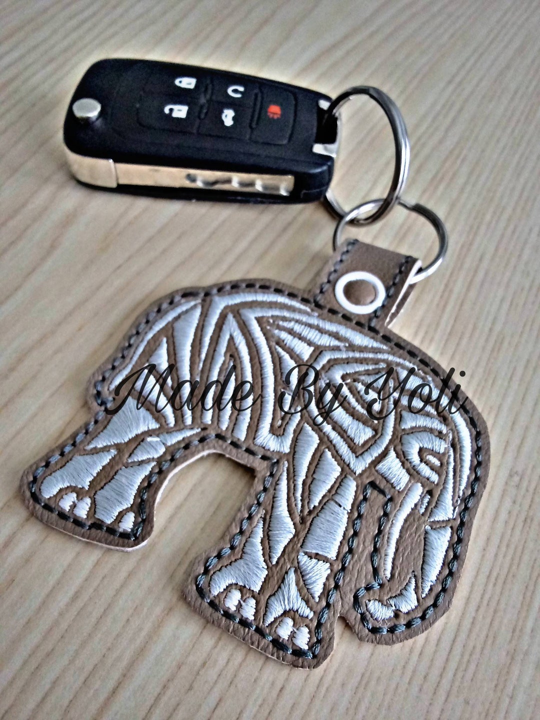 Embroidery Design Digitized Tribal Elephant Keychain 4 X 4 - Etsy