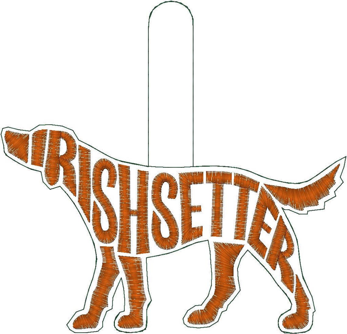 Embroidery Design Digitized Irish Setter Text Fill Keychain 4 X 4 - Etsy