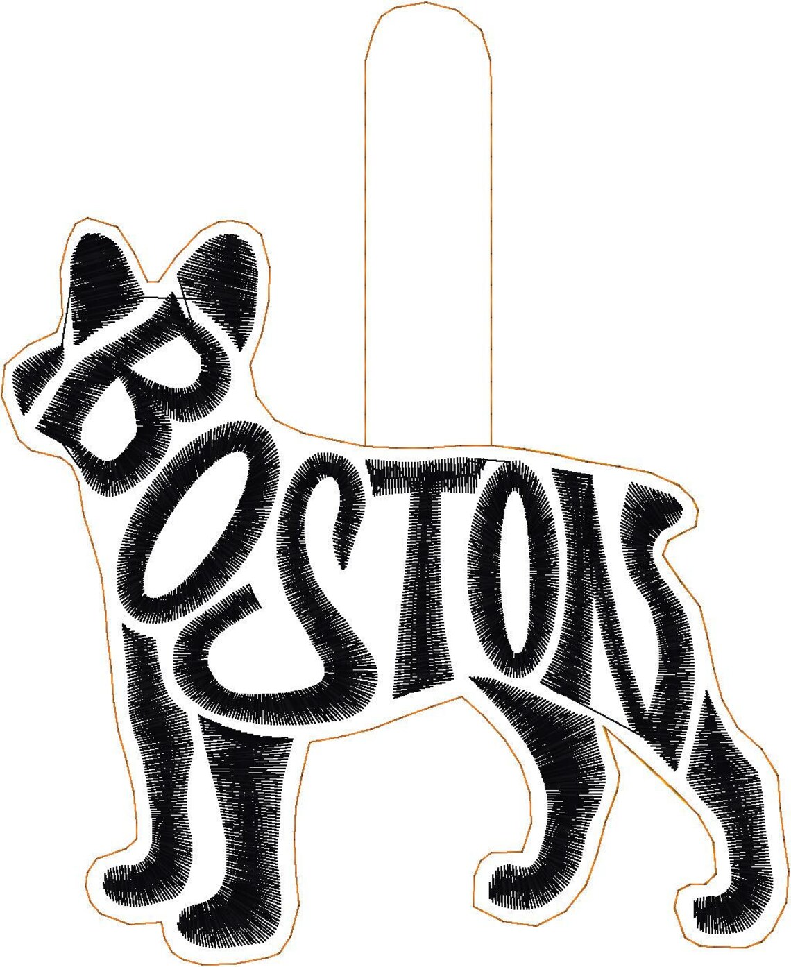 Embroidery Design Digitized Boston Text Fill Keychain 4 X 4 - Etsy