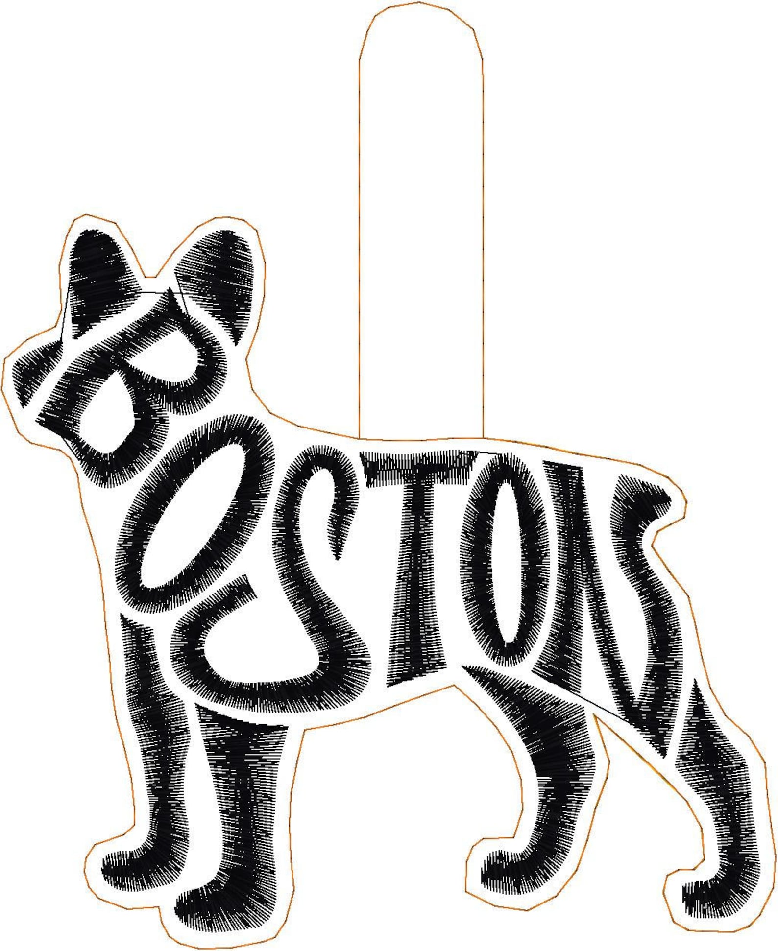 Embroidery Design Digitized Boston Text Fill Keychain 4 X 4 - Etsy