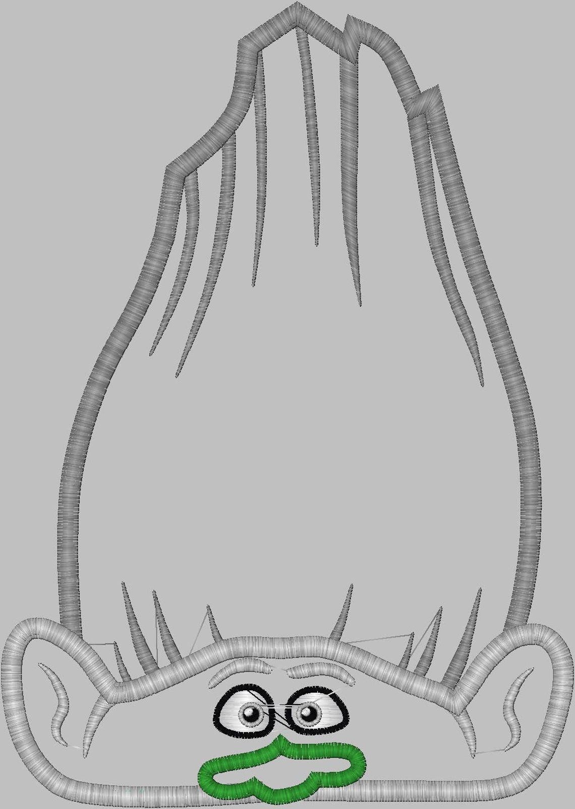 Embroidery Design Digitized Shimmer Troll Applique 5 X 7 | Etsy