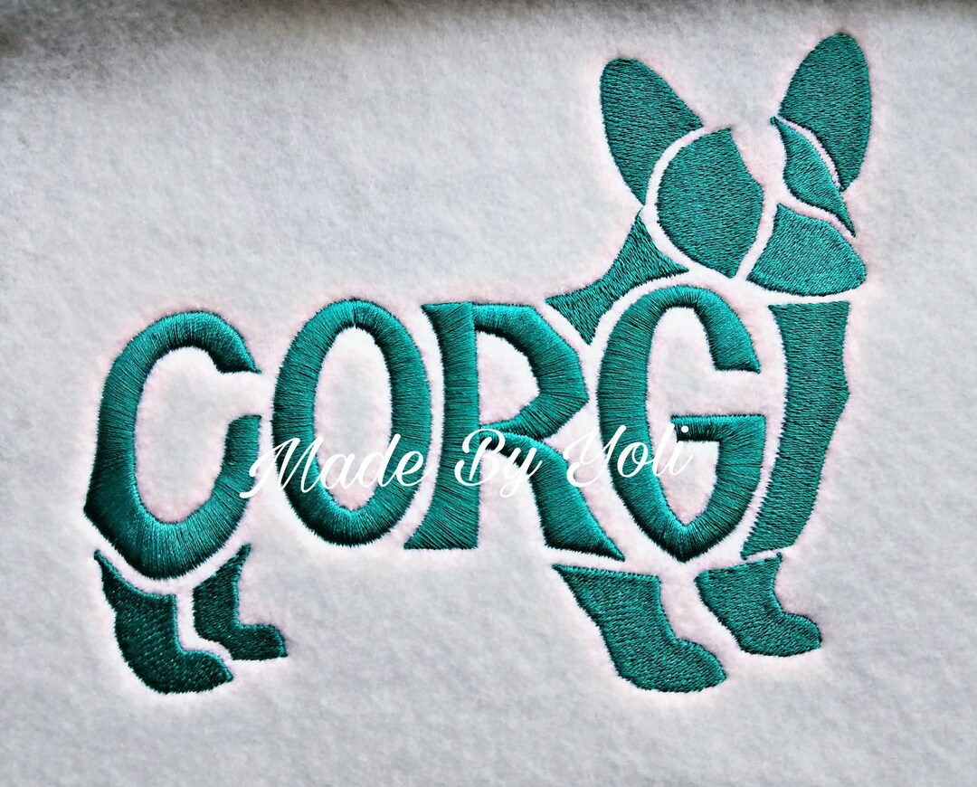 Embroidery Design Digitized Corgi Text Fill 5 X 7 - Etsy
