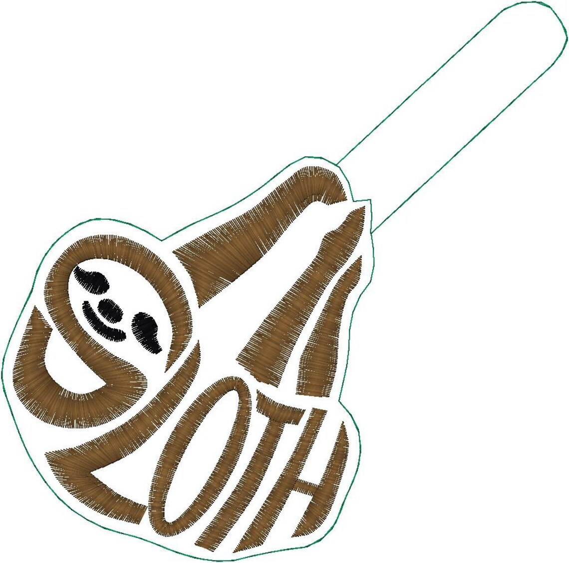 Embroidery Design Digitized Sloth Keychain 4 x 4 | Etsy