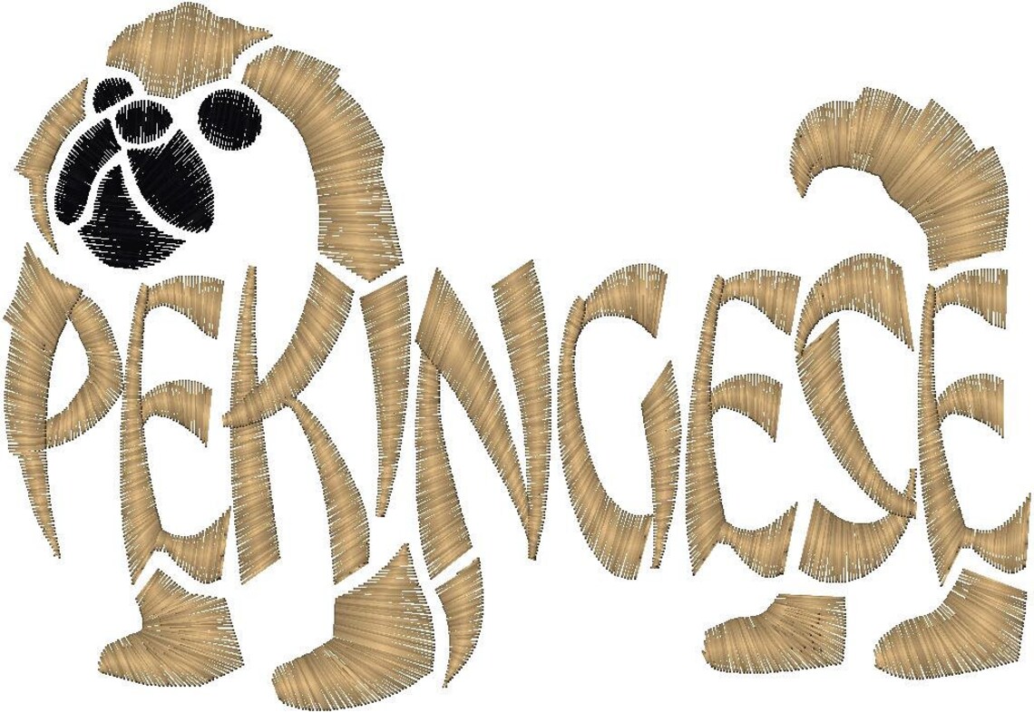 Embroidery Design Digitized Pekingese Text Fill 4 X 4 - Etsy Norway