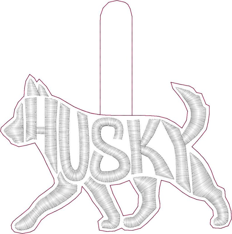 Embroidery Design Digitized Husky Text Fill Keychain 4 X 4 - Etsy