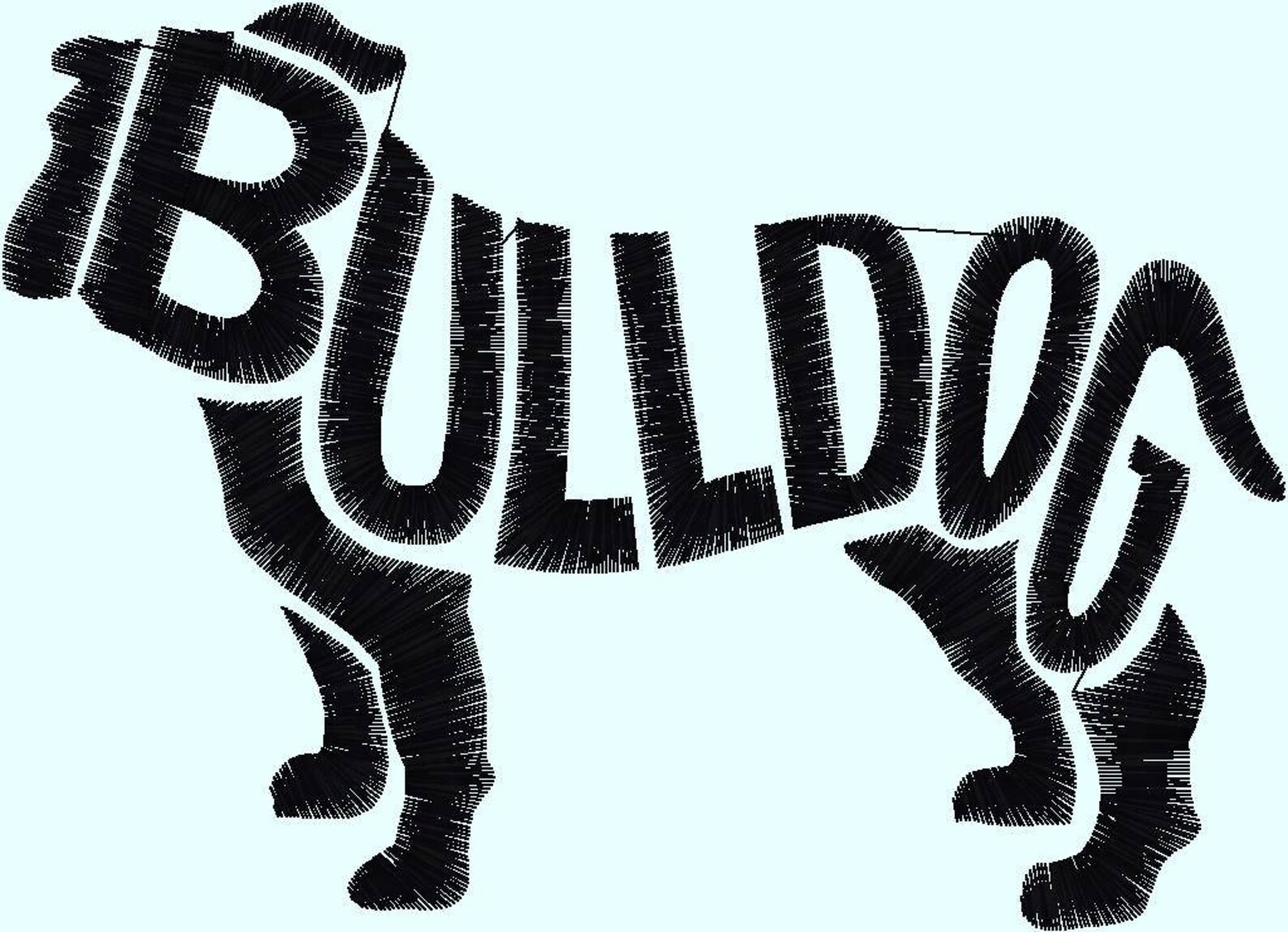 Embroidery Design Digitized Bulldog Text Fill 4 X 4 - Etsy