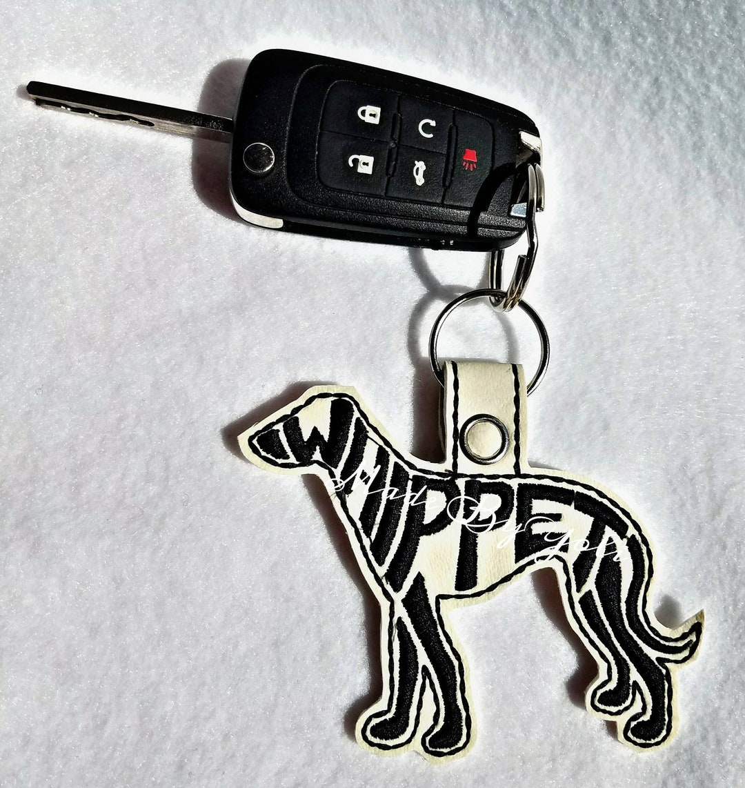 Embroidery Design Digitized Whippet Dog Keychain 4 X 4 - Etsy