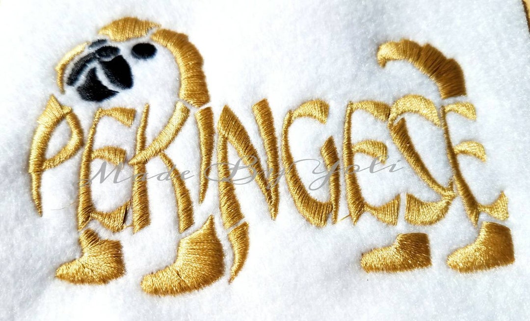 Embroidery Design Digitized Pekingese Text Fill 4 X 4 - Etsy