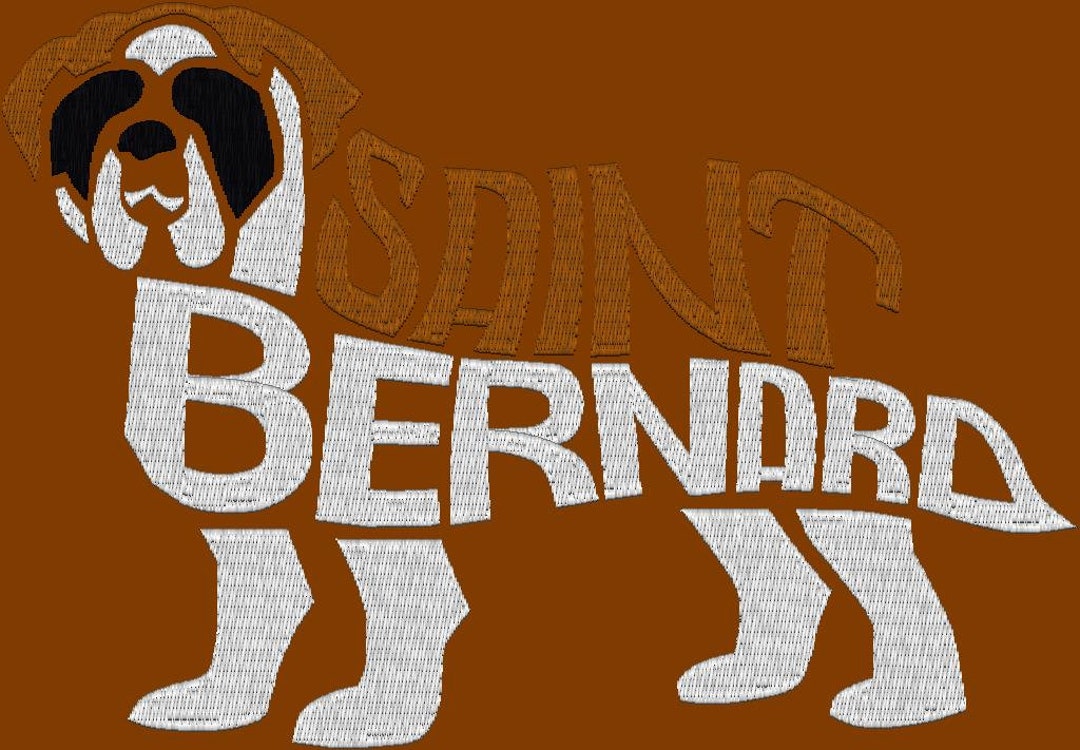 Embroidery Design Digitized Saint Bernard Text Fill 5 X 7 - Etsy