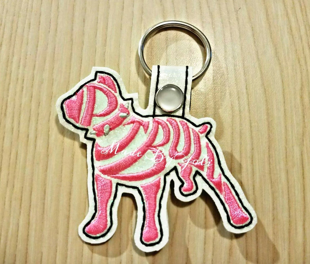 Embroidery Design Digitized Pit Bull Text Fill Keychain 4 X 4 - Etsy