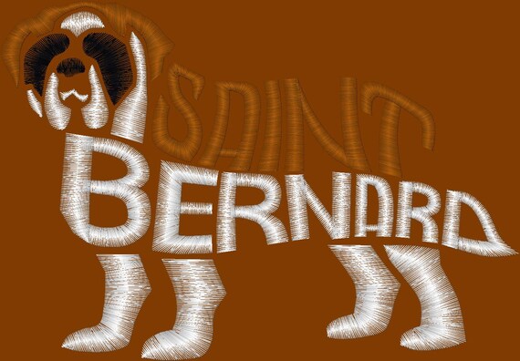 Embroidery Design Digitized Saint Bernard Text Fill 4 X 4 | Etsy