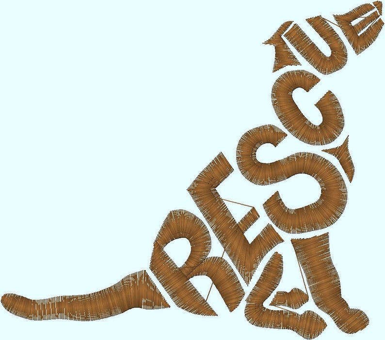 Embroidery Design Digitized Rescue Text Fill 4 X 4 - Etsy