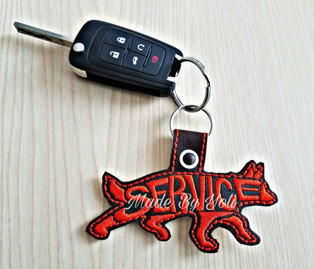 Embroidery Design Digitized Service Dog Text Fill Keychain 4 X 4 - Etsy