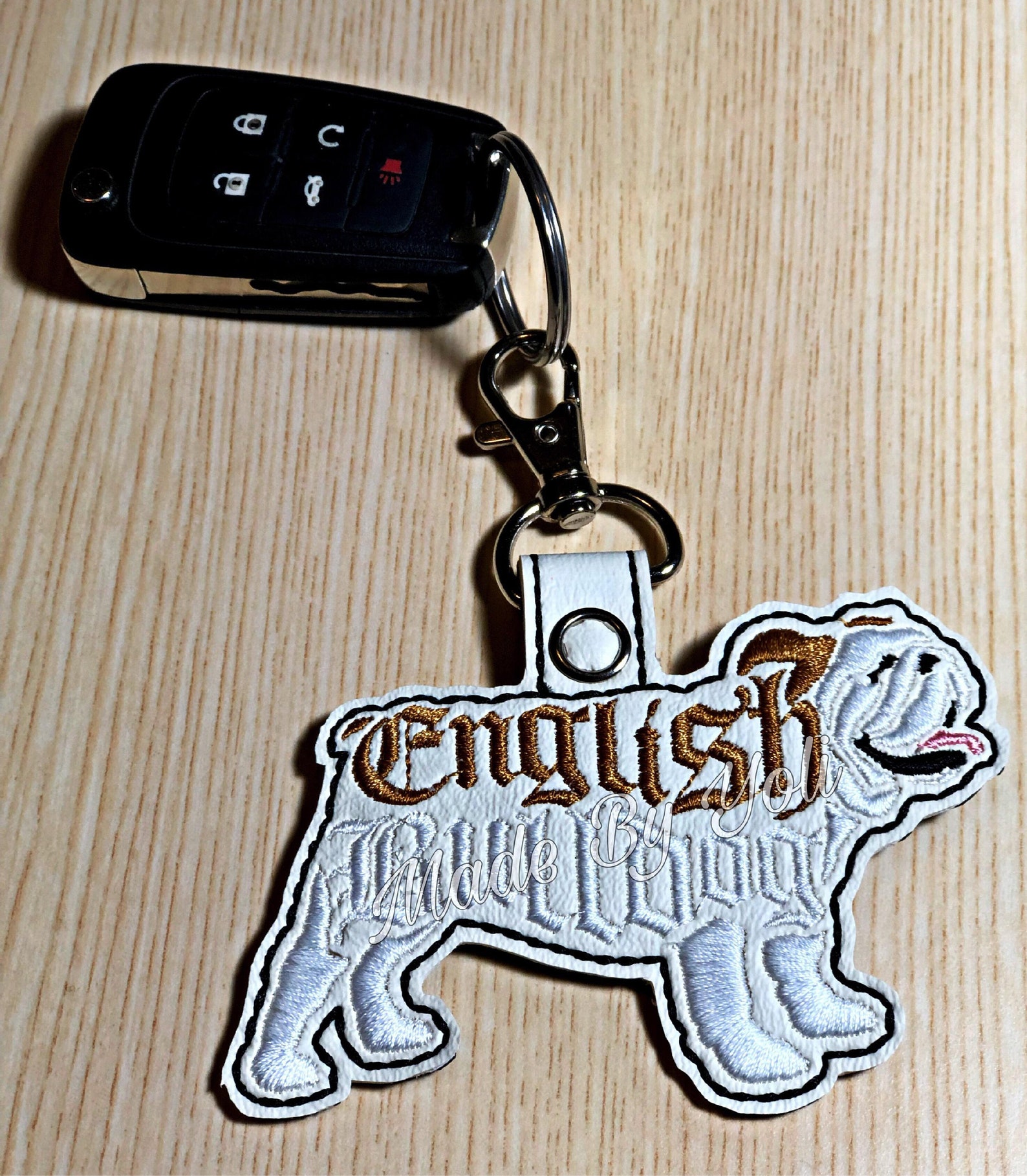 English Bulldog Keychain - Etsy