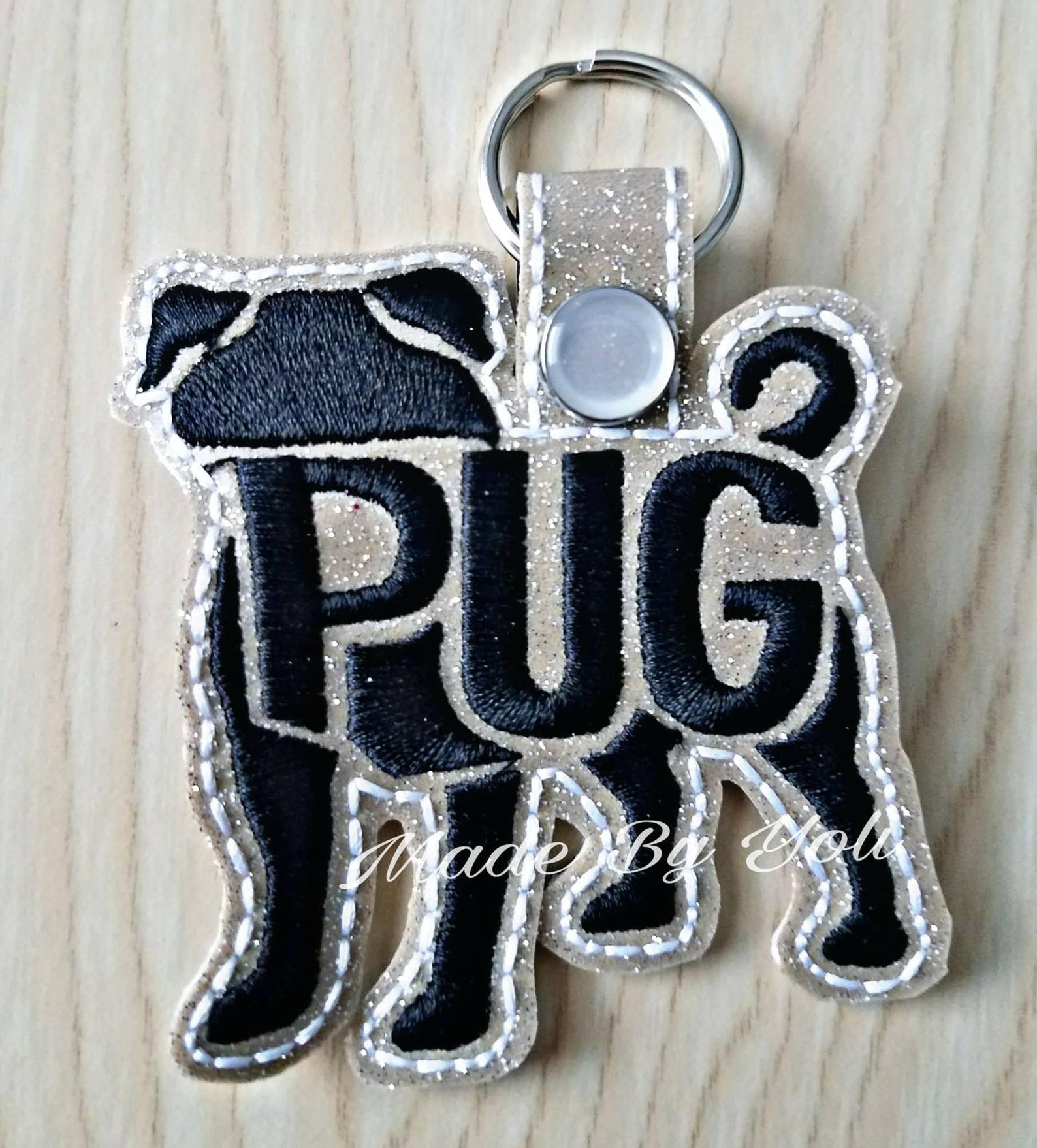 Embroidery Design Digitized Pug Text Fill Keychain 4 X 4 | Etsy
