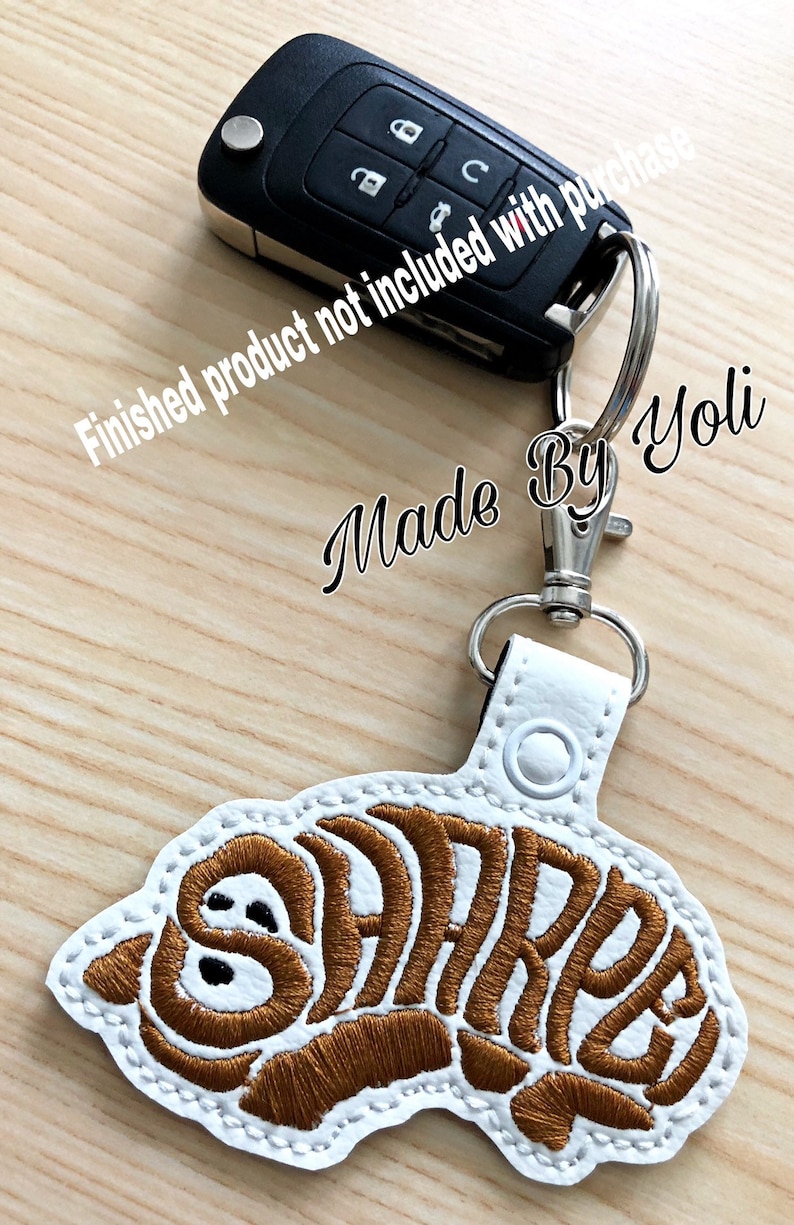 Embroidery Design Digitized Sharpei Text Fill Keychain 4 x 4 | Etsy