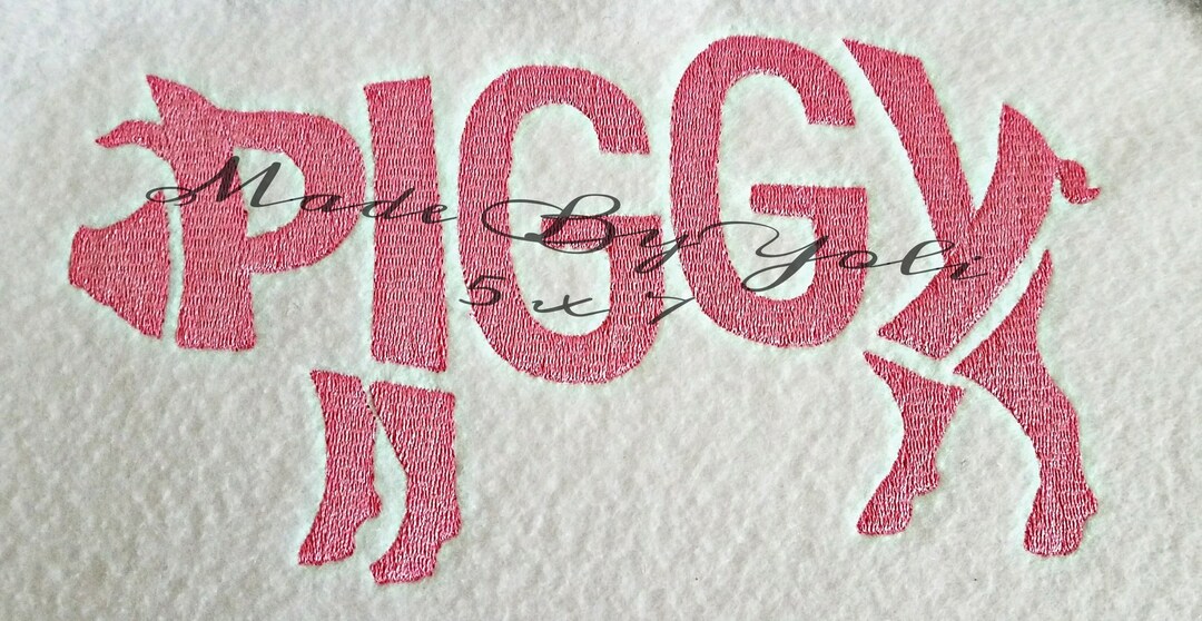 Embroidery Design Digitized Piggy Text Fill 5 X 7 - Etsy