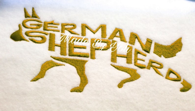 Embroidery Design Digitized German Shepherd Text Fill 5 X 7 - Etsy