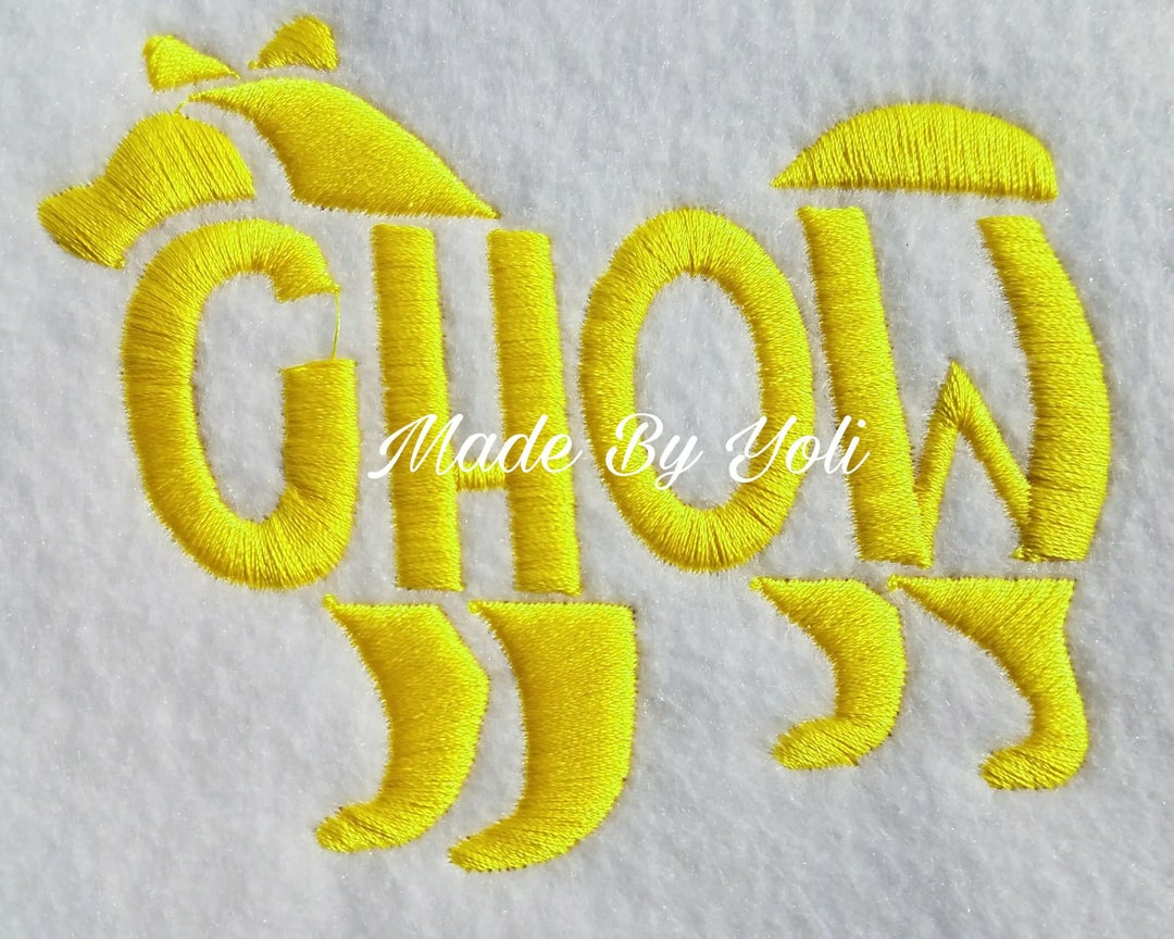 Embroidery Design Digitized Chow Text Fill 4 X 4 - Etsy