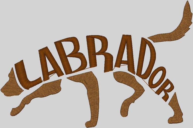 Embroidery Design Digitized Labrador Text Fill 4 X 4 - Etsy