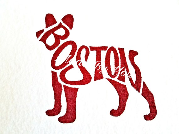 Embroidery Design Digitized Boston Text Fill 5 X 7 | Etsy