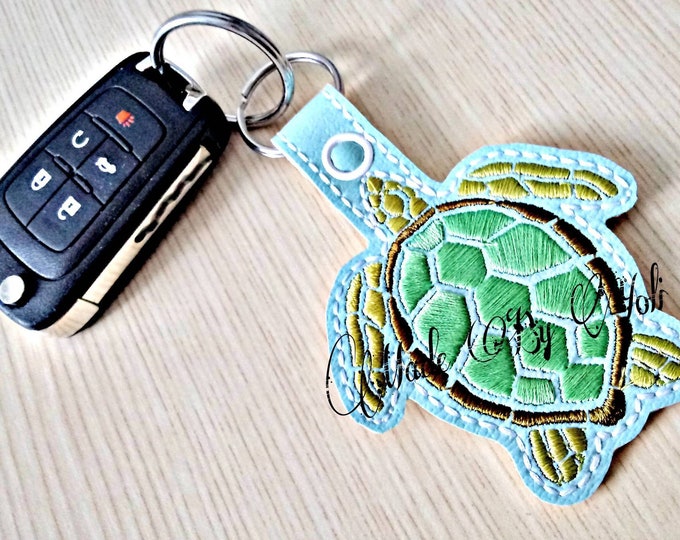 Embroidery Design Digitized Sea Turtle Keychain 4 X 4 - Etsy
