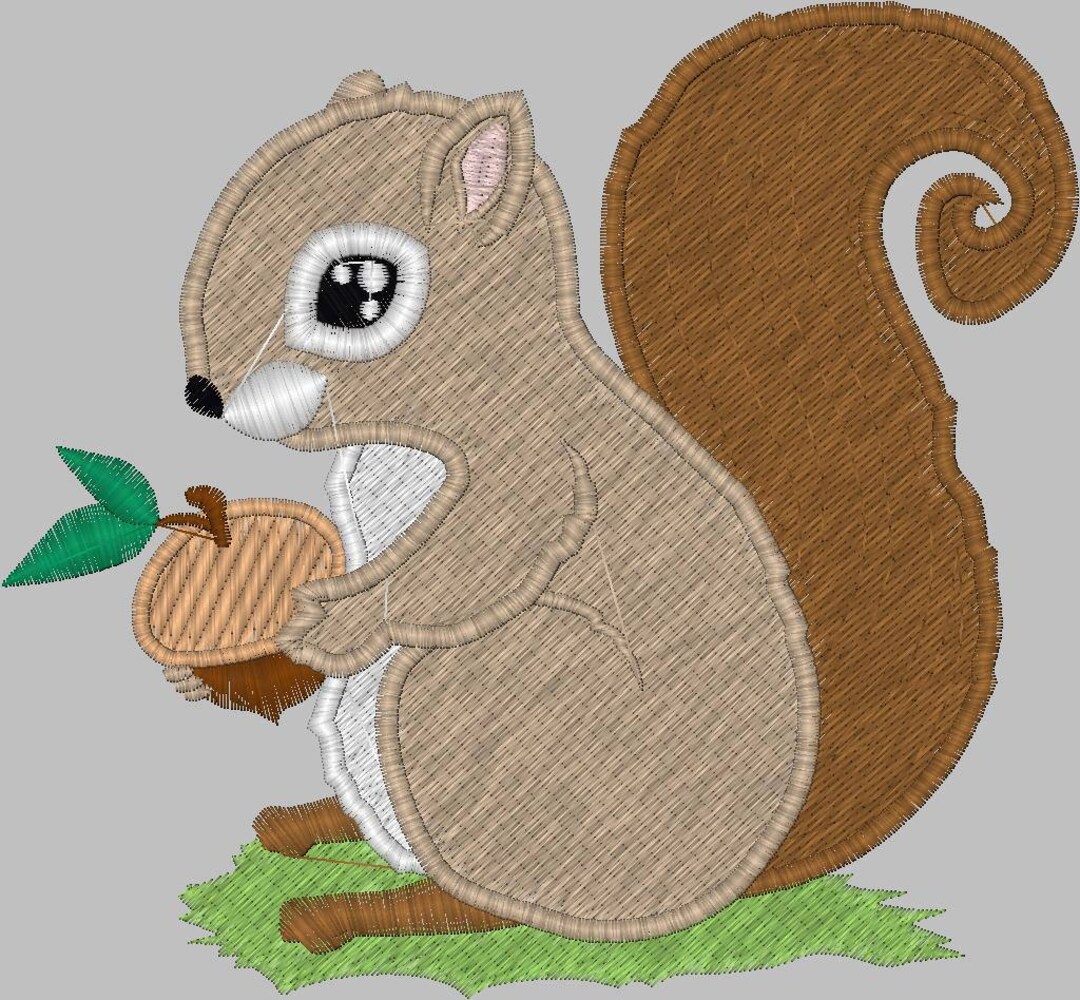Embroidery Design Digitized Squirrel Full Stitch 4 X 4 - Etsy