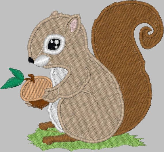 Embroidery Design Digitized Squirrel Full Stitch 4 X 4 - Etsy