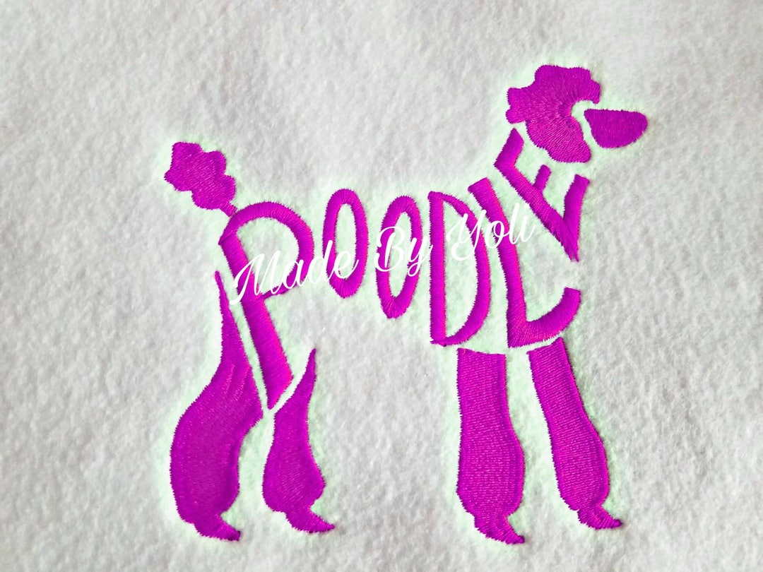 Embroidery Design Digitized Poodle Text Fill 4 X 4 - Etsy