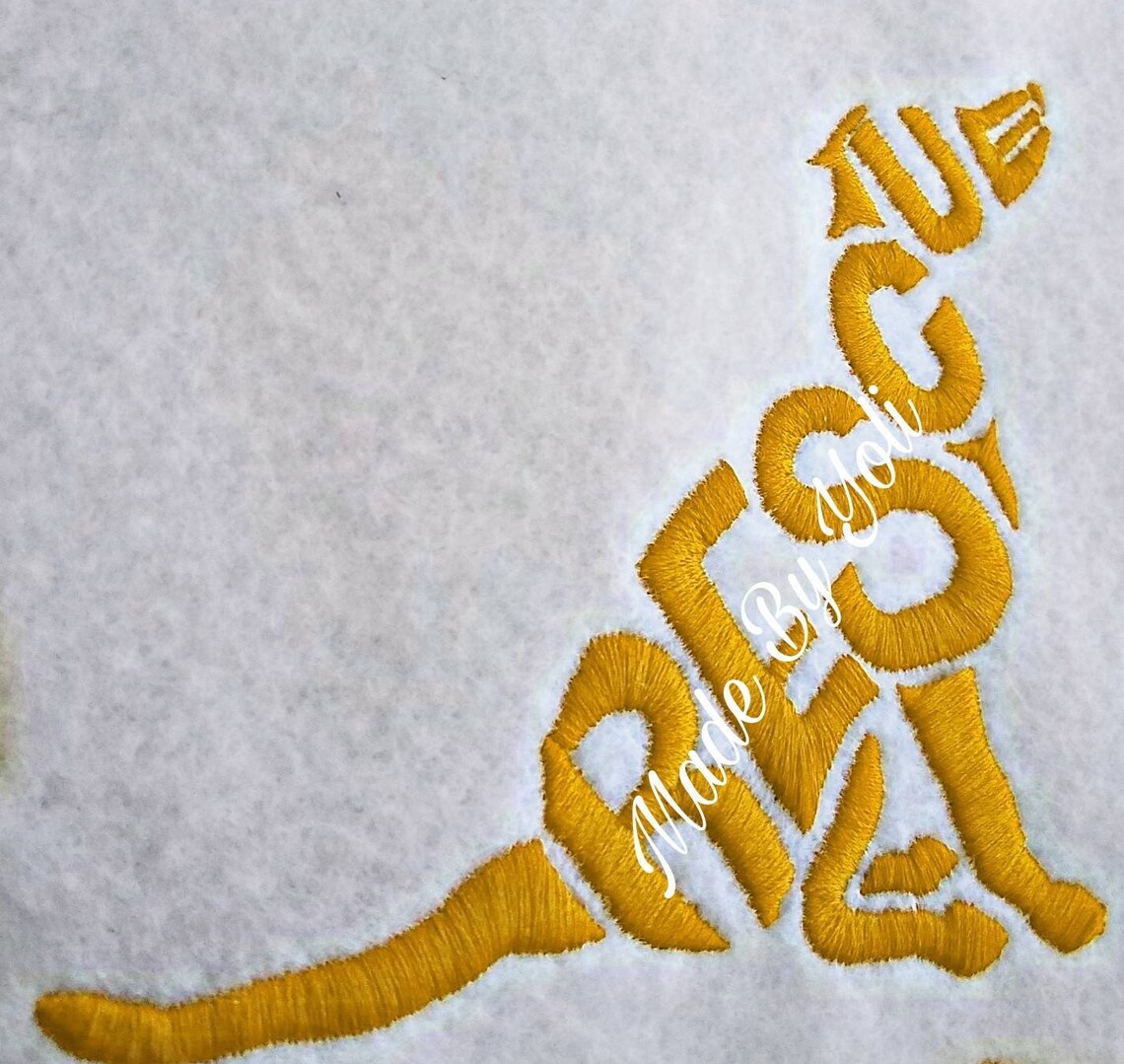 Embroidery Design Digitized Rescue Text Fill 4 X 4 | Etsy