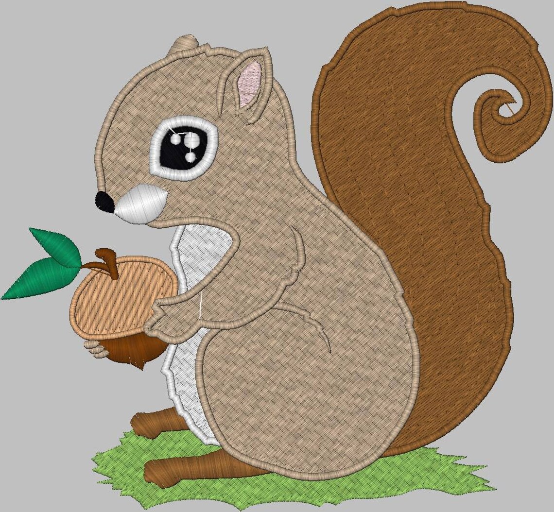 Embroidery Design Digitized Squirrel Full Stitch 5 X 7 - Etsy