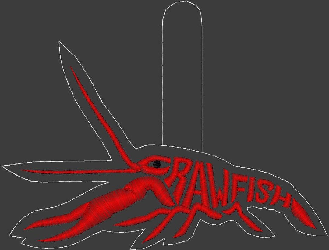 Embroidery Design Digitized Crawfish Keychain 4 X 4 - Etsy