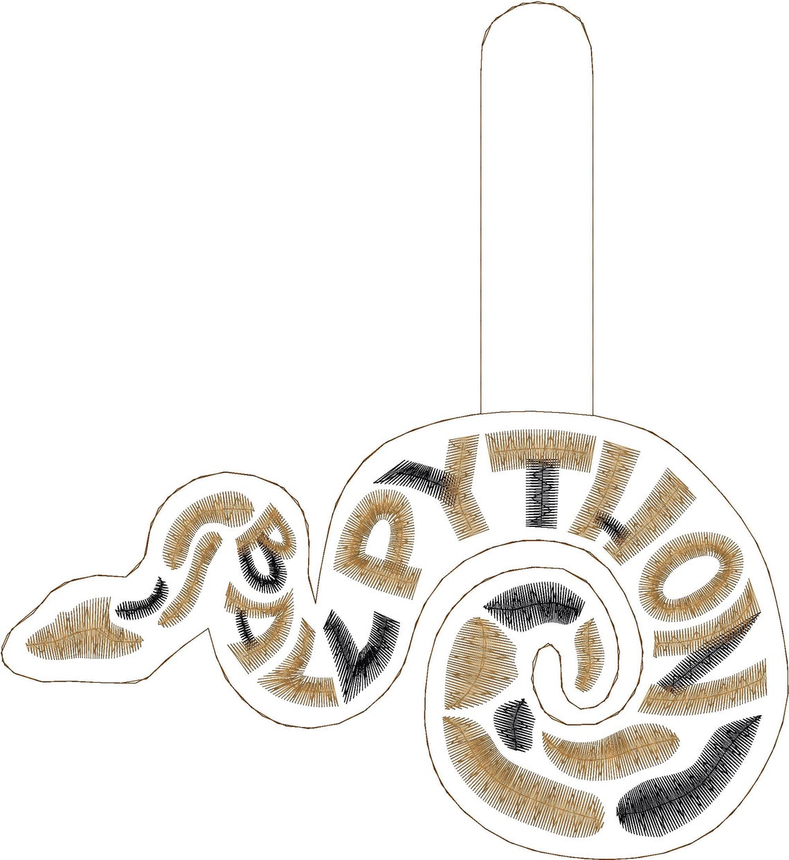 Embroidery Design Digitized Ball Python Keychain 4 X 4 | Etsy