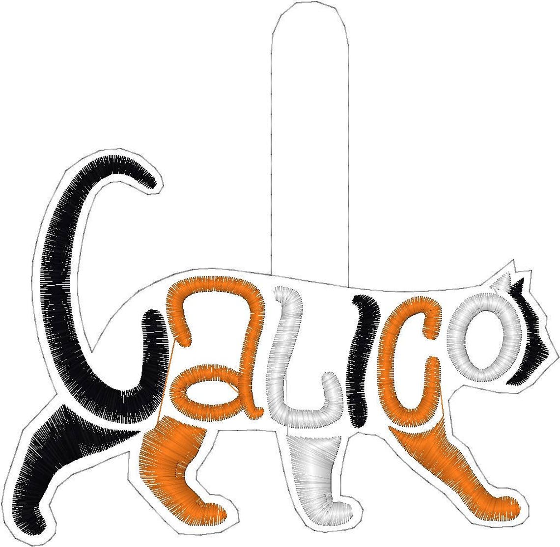 Embroidery Design Digitized Calico Cat Keychain 4 X 4 - Etsy
