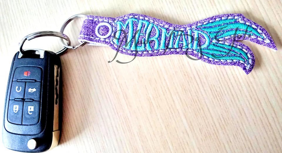 Embroidery Design Digitized Mermaid Keychain 4 X 4 - Etsy