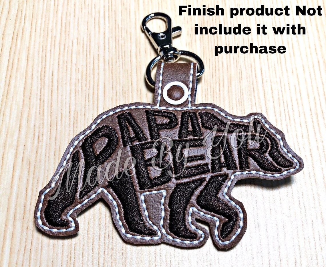 Embroidery Design Digitized Papa Bear Keychain 4 X 4 - Etsy