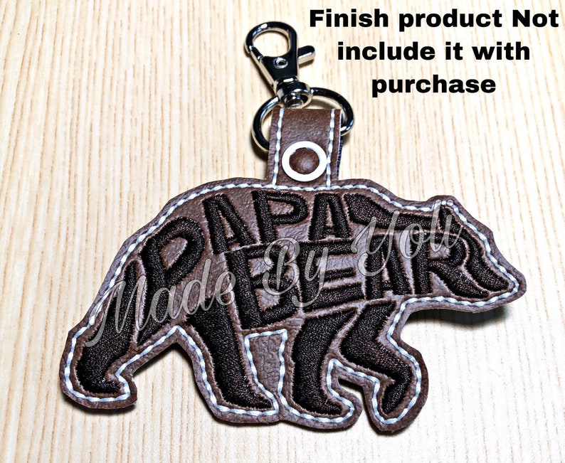 Embroidery Design Digitized Papa Bear Keychain 4 X 4 - Etsy