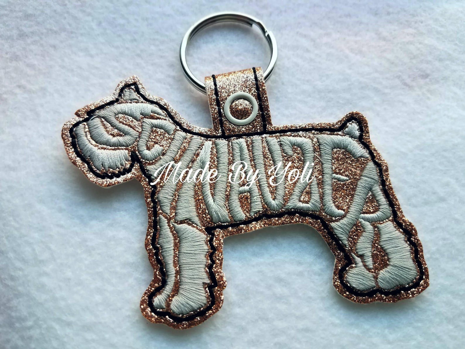 Embroidery Design Digitized Schnauzer Text Fill Keychain 4 X 4 | Etsy