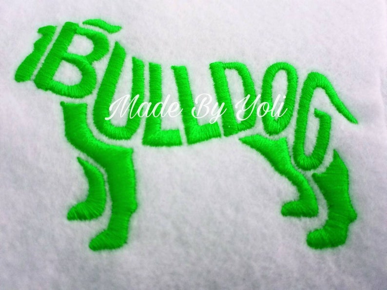 Embroidery Design Digitized Bulldog Text Fill 4 X 4 - Etsy