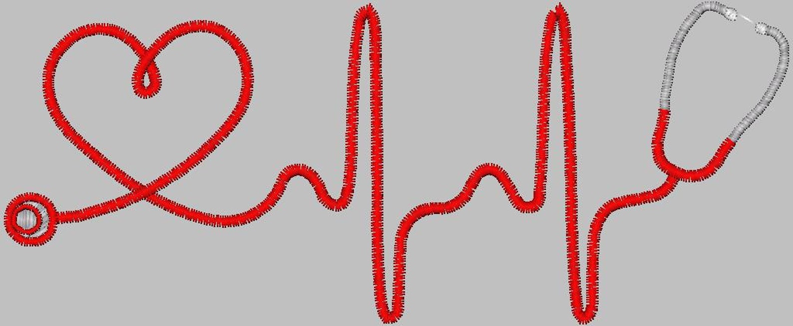Embroidery Design Digitized Stethoscope Heart - Etsy