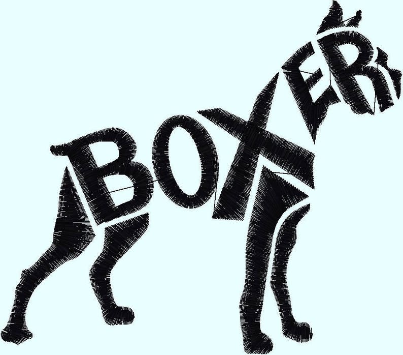 Embroidery Design Digitized Boxer Text Fill 5 X 7 - Etsy