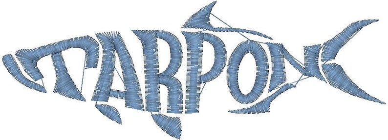 Embroidery Design Digitized Tarpon Text Fill 4 x 4 | Etsy