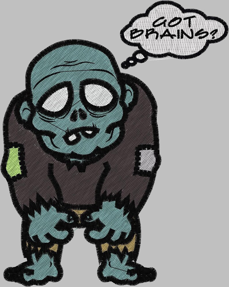 Walking Zombie 5 X 7 Full Stitch Embroidery Design Digitized - Etsy