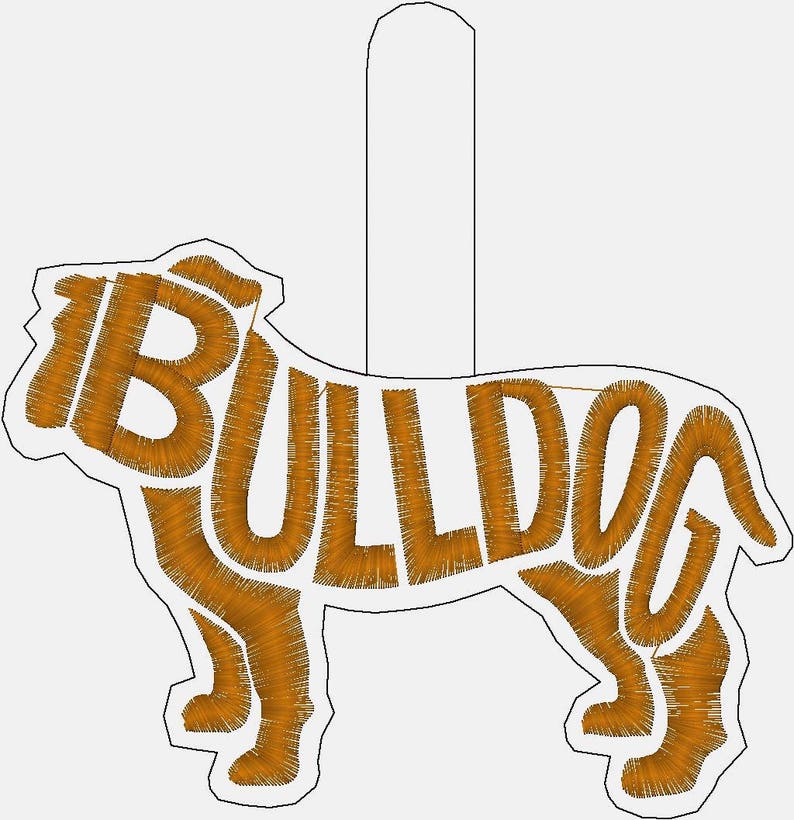 Embroidery Design Digitized Bulldog Text Fill Keychain 4 X 4 - Etsy