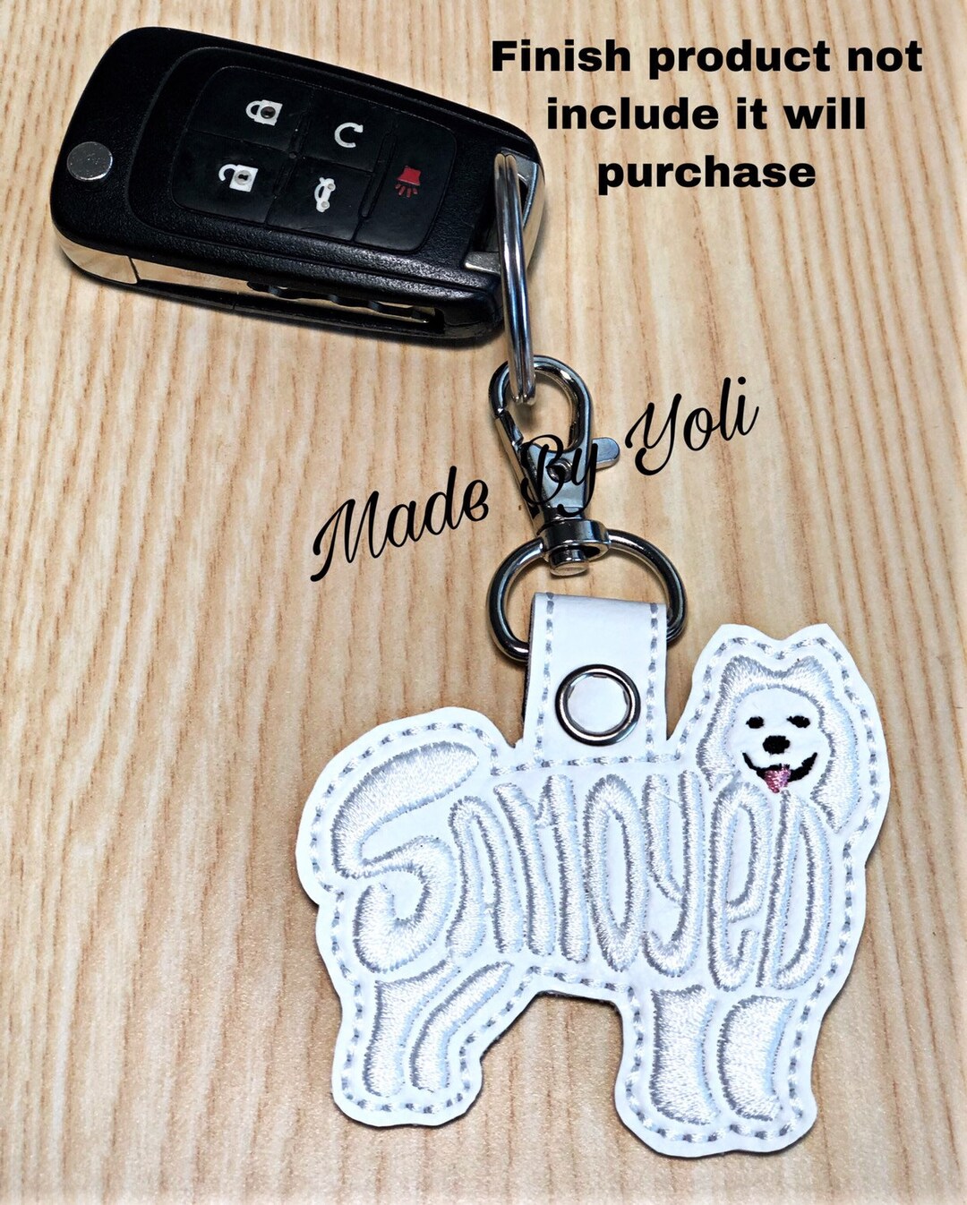 Embroidery Design Digitized Samoyed Keychain 4 X 4 - Etsy