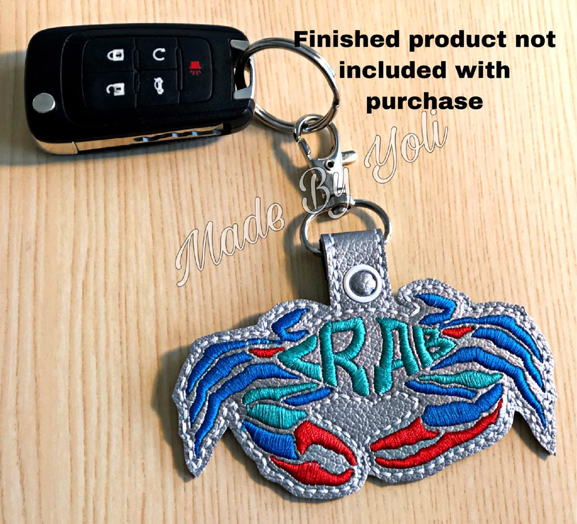 Embroidery Design Digitized Crab Keychain 4 X 4 - Etsy