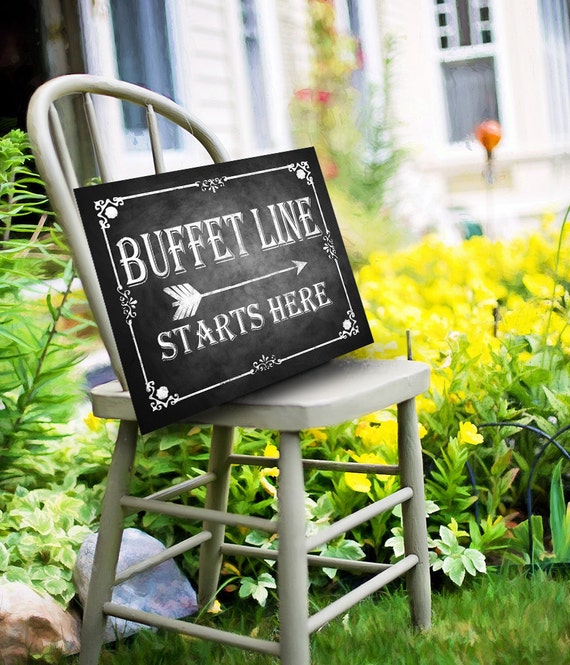 Chalkboard Printable Buffet Line Arrow Sign Direction Sign | Etsy
