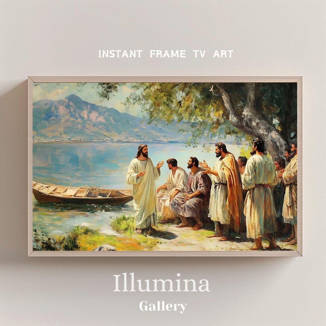 Samsung TV Frame Art, Jesus Teachings by the Shore Art, Spring Frame TV ...